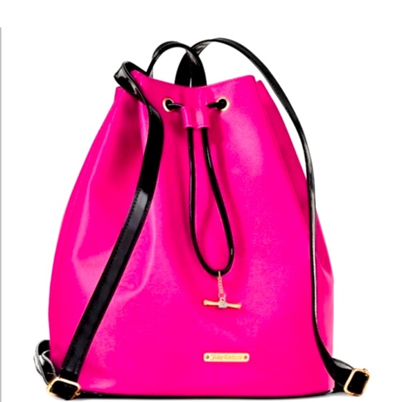 Juicy Couture | Bags | Juicy Couture Pink Patent Leather Backpack Purse ...